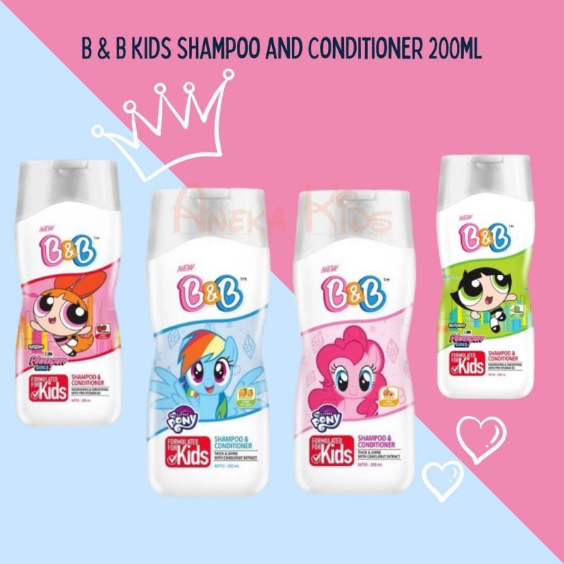 Jual B&B Kids Shampoo & Conditioner Little Pony / powerpuff girls ...
