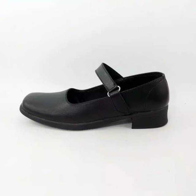 Jual Sepatu kulit sapi asli Pantofel Wanita Hitam Hak 3 Cewek Sekolah ...