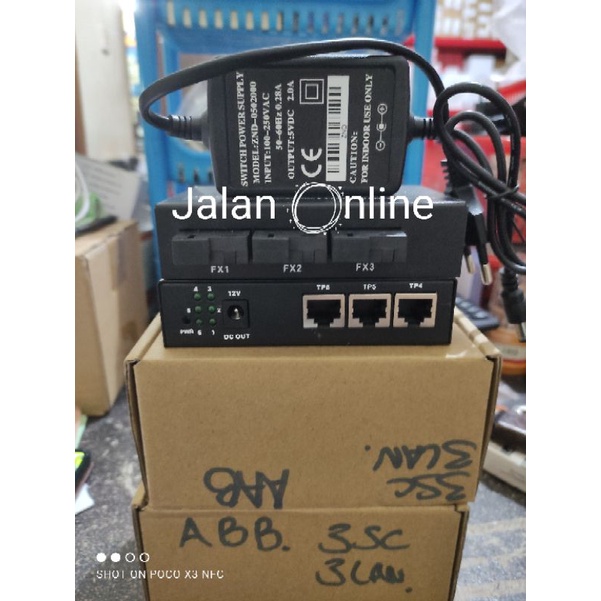 Jual Media Converter 3 FO 3 Lan Ethernet Switch Fiber FO | Shopee Indonesia