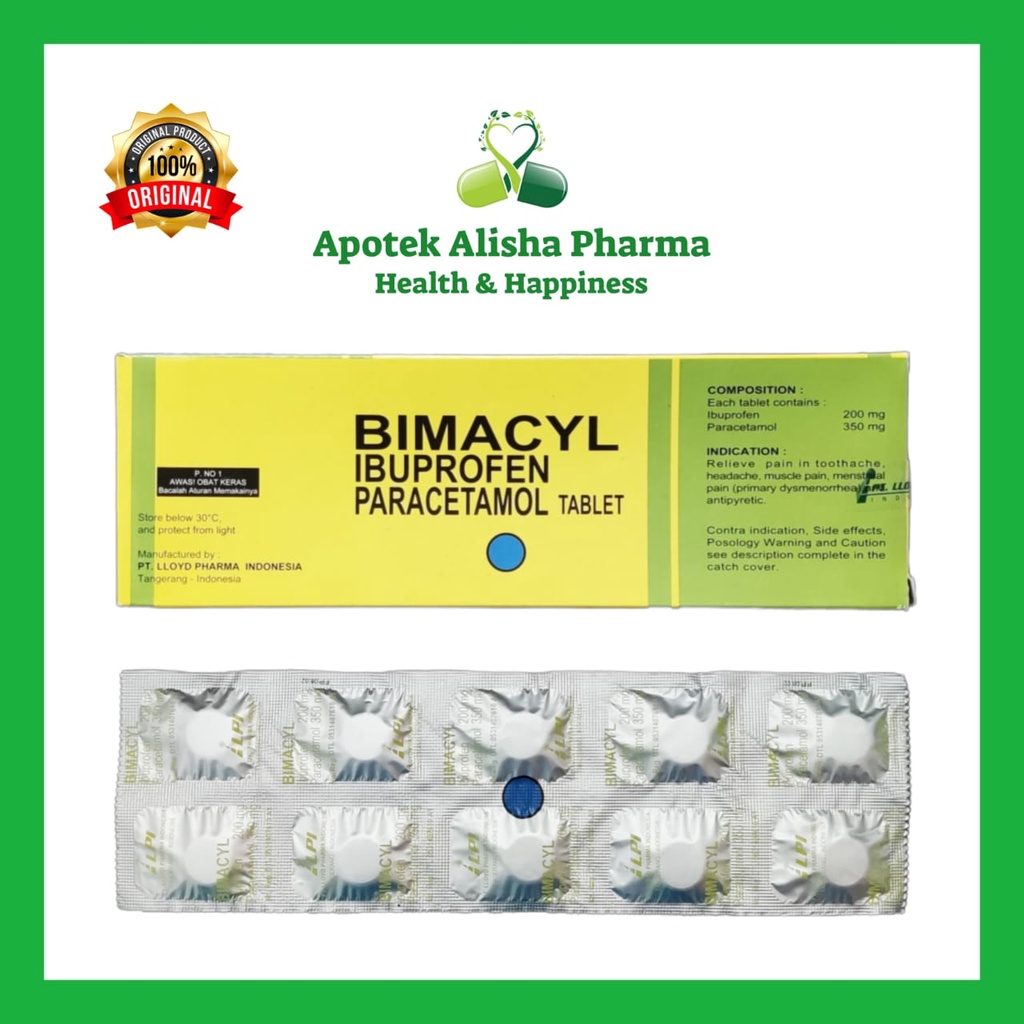 Jual Bimacyl Tablet - Bimacil Pereda Nyeri / Penurun Panas Demam Dewasa ...