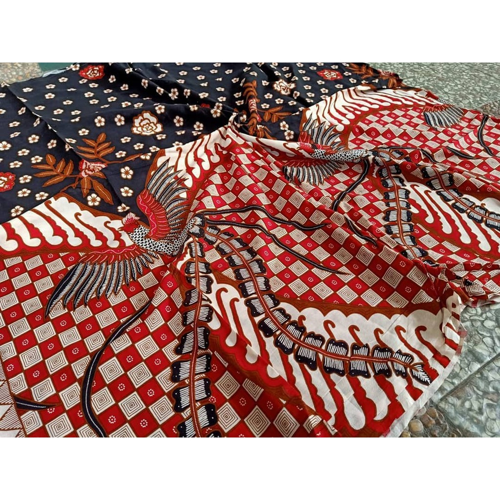 Jual Kain batik paris solo merak kembang parang merah | Shopee Indonesia