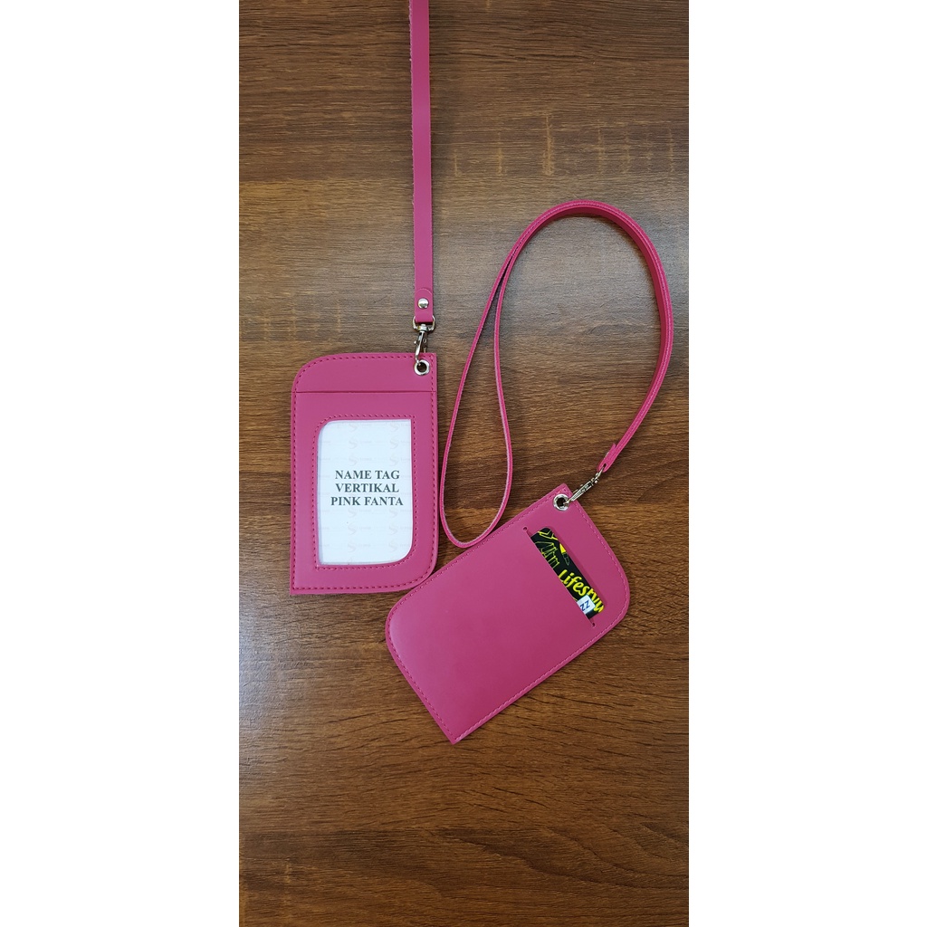 Jual NAME TAG KULIT ID CARD HOLDER KULIT IDCARD GANTUNGAN NAMA VERTIKAL ...