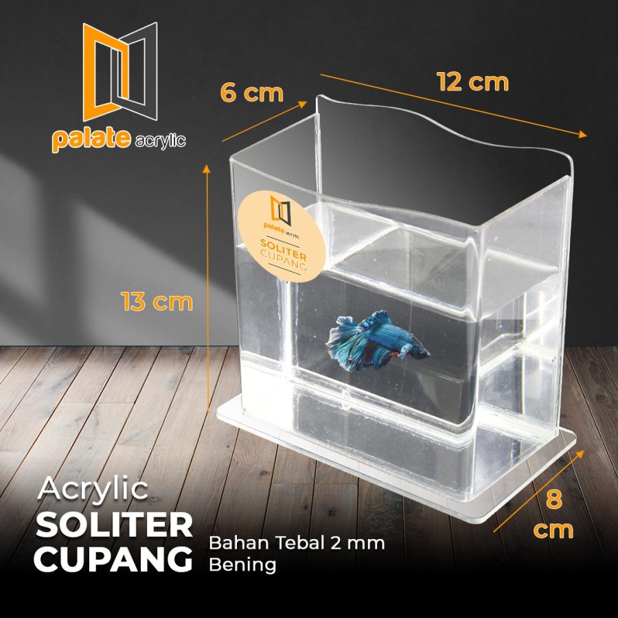 Jual Aquarium Cupang Akrilik / Soliter Cupang Akrilik Uk 12 x 6 x 12 cm ...