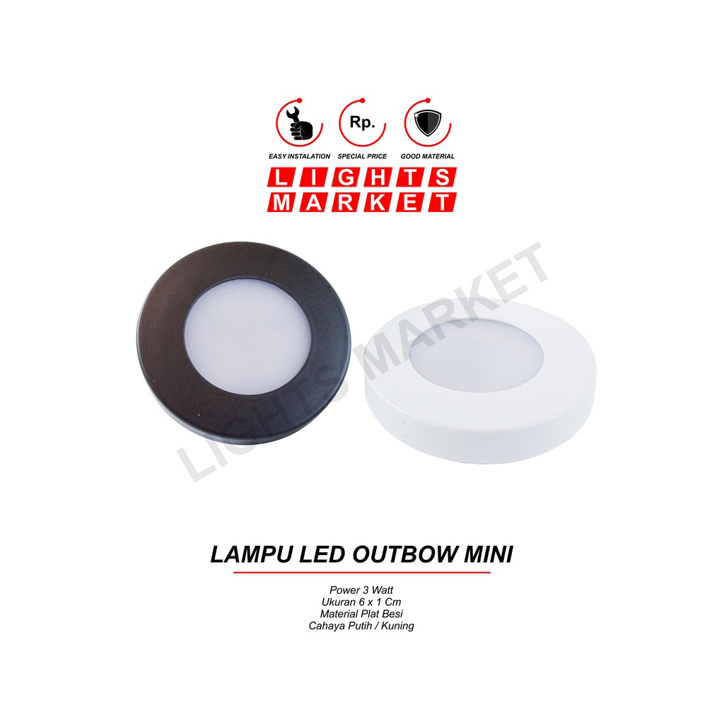 Jual Downlight Outbow LED Mini 3W - Lampu Tempel Plafon Warna Warm ...