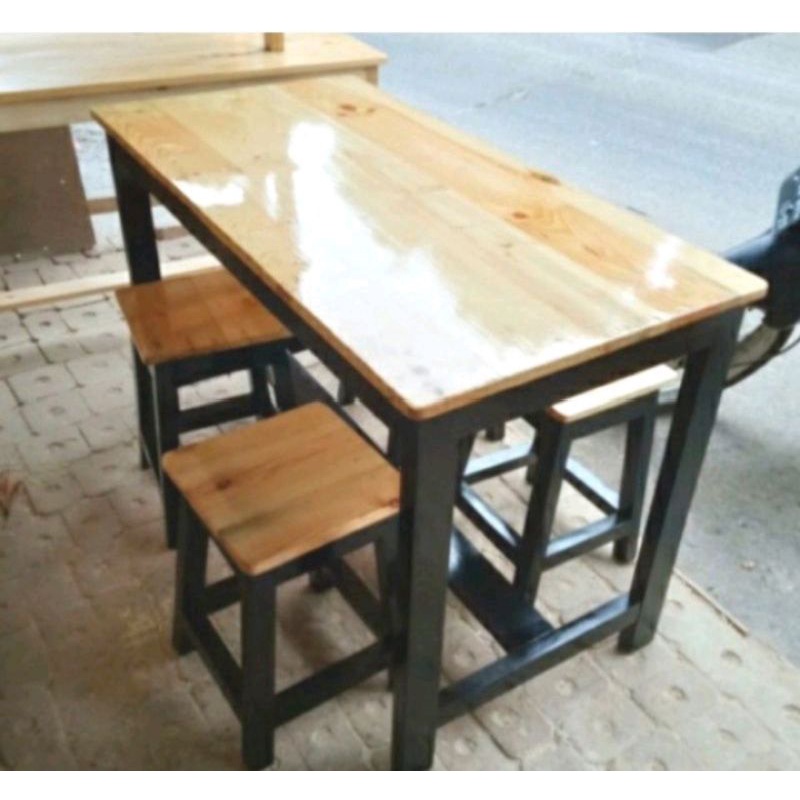 Jual meja makan/meja cafe/meja restoran 100×50×75(kaki hitam) | Shopee Indonesia