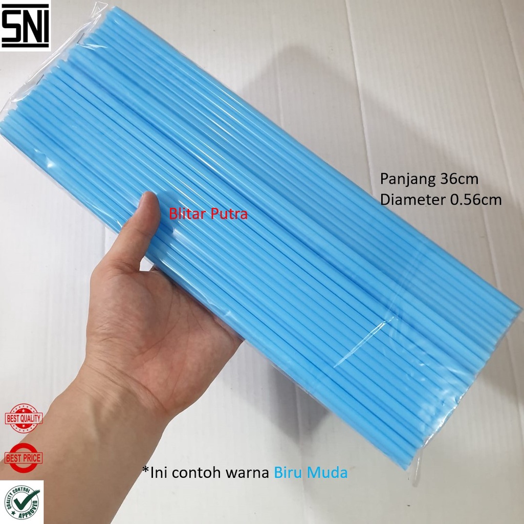 Jual Biru muda - 100 pcs stick only / stik tanpa cup tongkat plastik ...