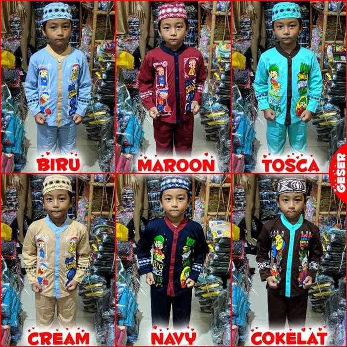 Jual Paling Populer Koko Anak Muslim Kartun Baju Setelan Pakaian Gamis ...