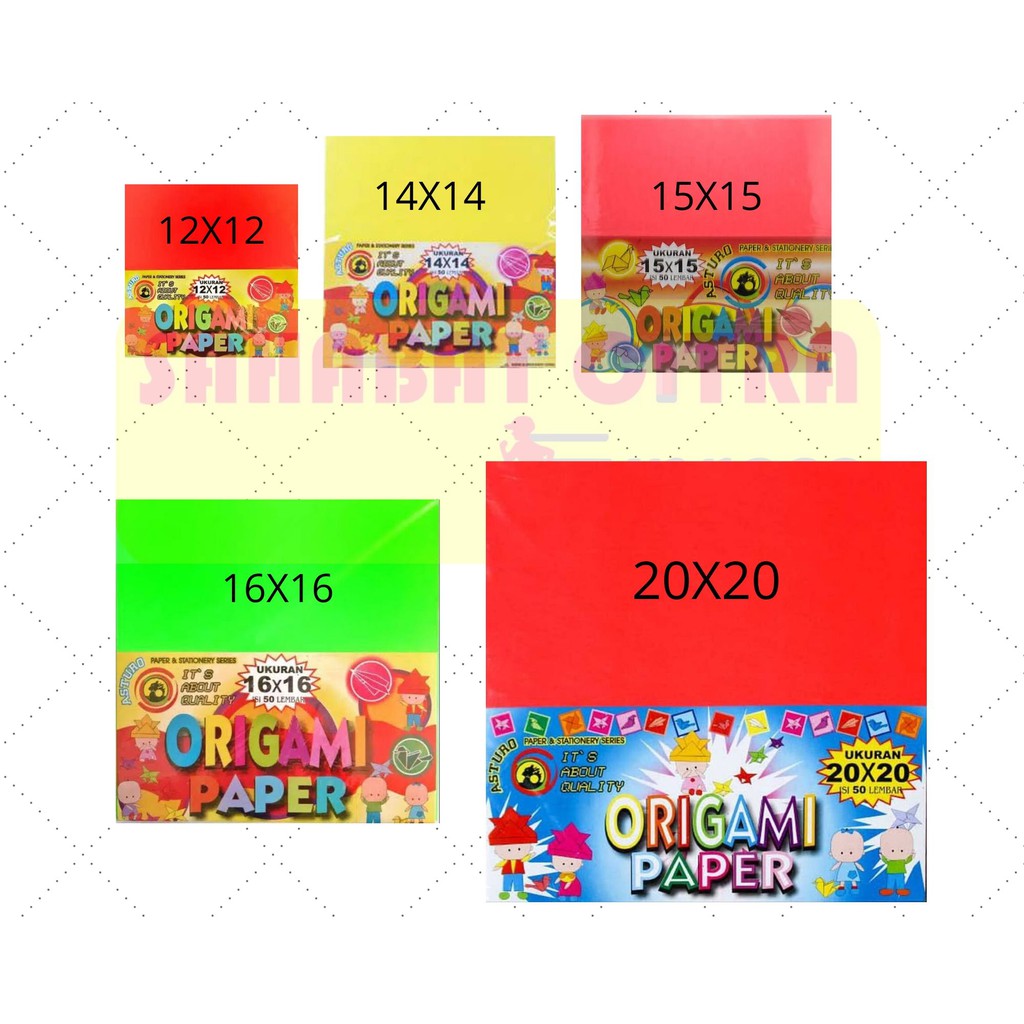 Jual KERTAS ORIGAMI ASTURO 12X12/14X14/15X15/16X16/20X20 艺术剪纸 | Shopee ...