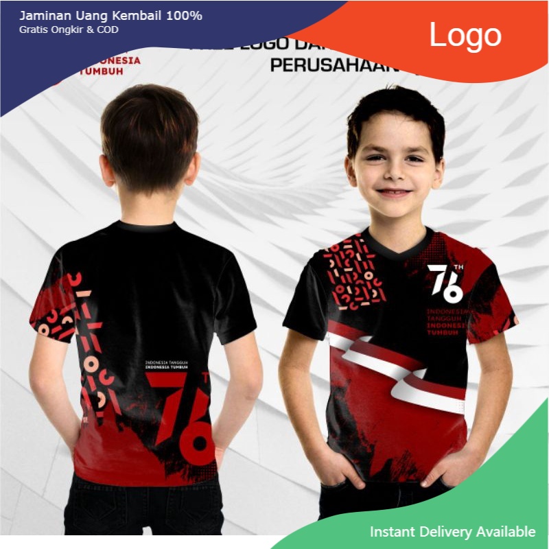 Jual Baju Kaos Jersey 17 agustus ,Dirgahayu HUT RI - 76 baju HUT RI anak | Shopee Indonesia