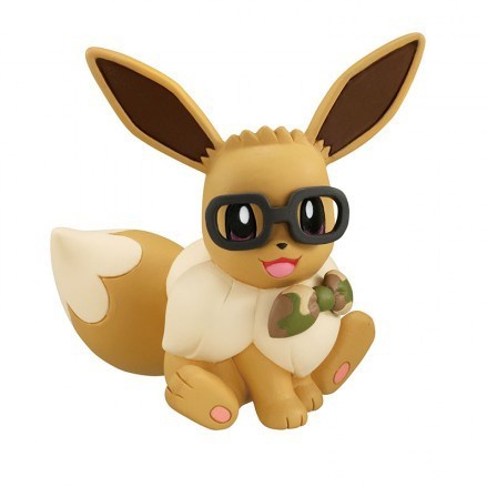 Jual Pokemon Eevee Black Framed Glasses Let's Go Atsumete Stand Figure ...