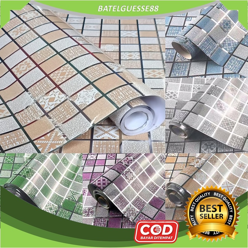Jual (B88) WALLPAPER DAPUR PREMIUM MOTIF KERAMIK MOZAIK UKURAN 60CM X ...
