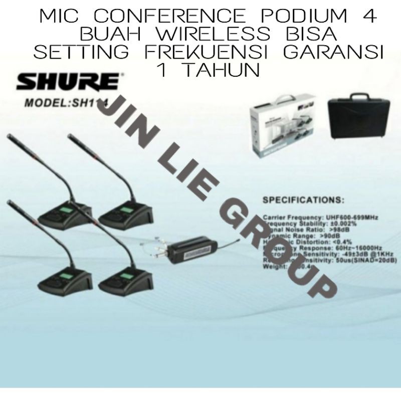 Jual MIC CONFERENCE SHURE 4 CH 4 MIC WIRELESS PODIUM MICROPHONE ...