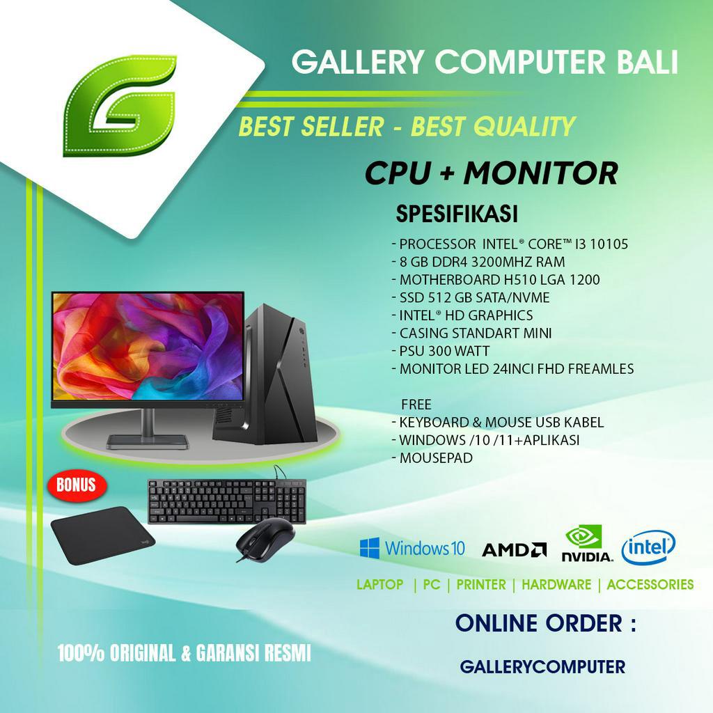 Jual ( cpu dan monitor ) komputer intel core i3 gen10-paket monitor ...