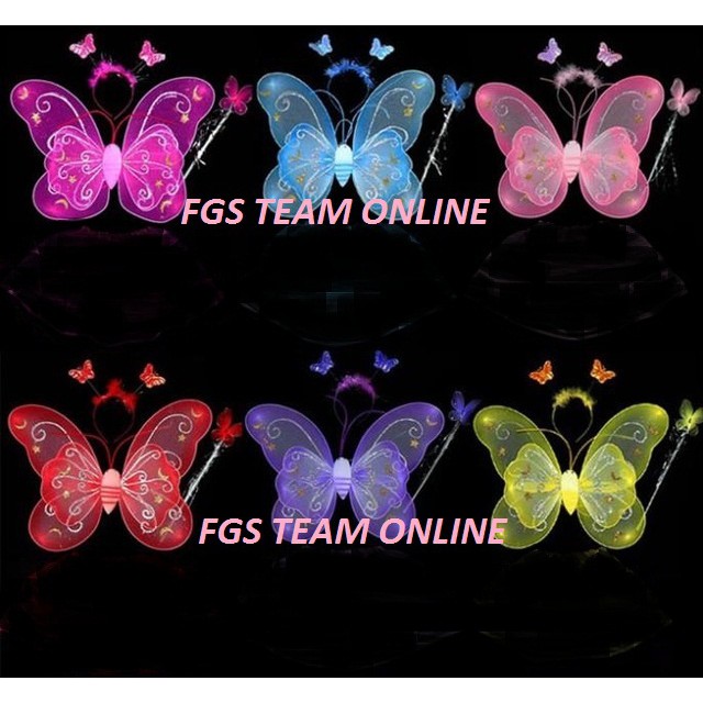 Jual PERLENGKAPAN PESTA SAYAP PERI SET FAIRY CROWN SET KOSTUM SAYAP ...