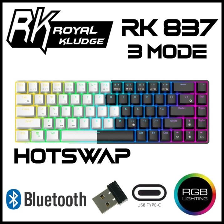 Jual Royal Kludge Rk837 Rk G68 3 Mode 65% Wireless Mechanical Keyboard ...
