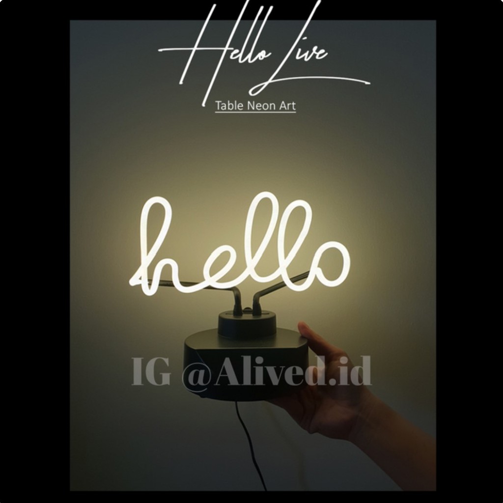 Jual Lampu Meja Neon Light - HELLO (Kaca) | Shopee Indonesia