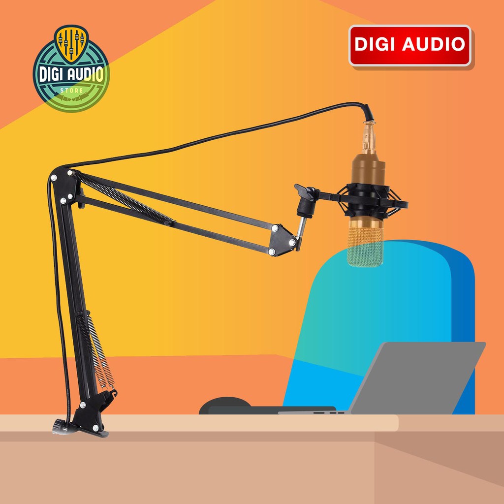 Jual Stand Microphone Meja Stand Mic Table Mik Boom Arm model Panjang ...