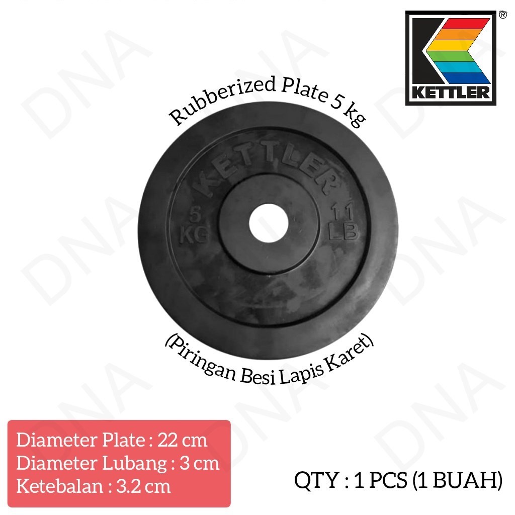 Jual Kettler Rubberized Weight Plate 5 KG - Piring Barbel Karet ...