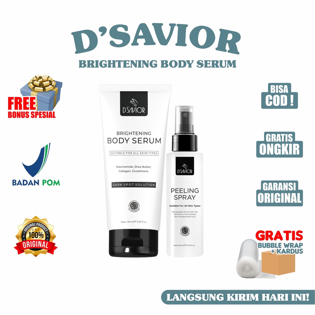 Jual Dsavior Whitening Body Serum [Kemasan Baru] SALE + Free Gift BPOM ...