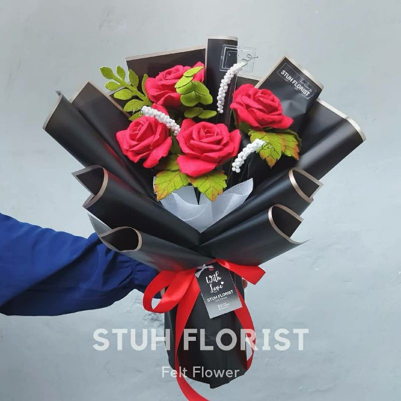 Jual ISABELLA BOUQUET Buket Bunga Mawar Premium Flanel Hadiah Kado ...