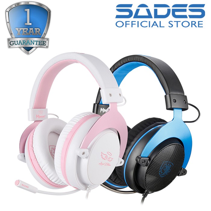 Jual Sades MPower Multiplatform Gaming Headset - Biru | Shopee Indonesia