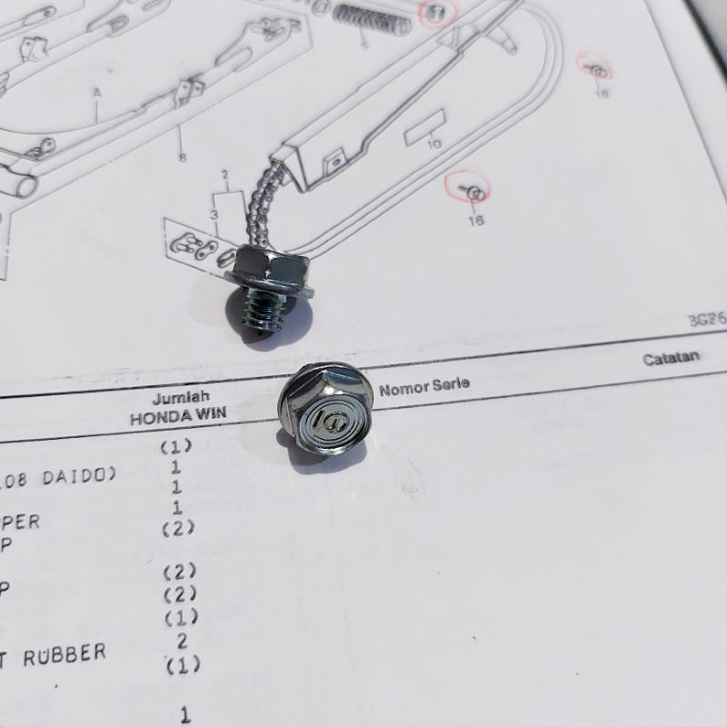 Jual Baut Tutup Rantai Stengkas Ketengkas honda win 100 original ...