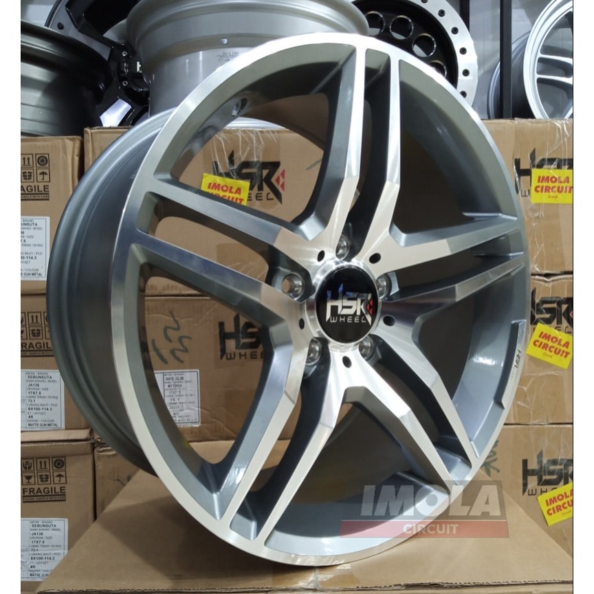 Jual Velg mobil mercy ring 17 HSR wheel baut pcd 5x112 Grey polis lebar peleg 8 R17 | Shopee ...