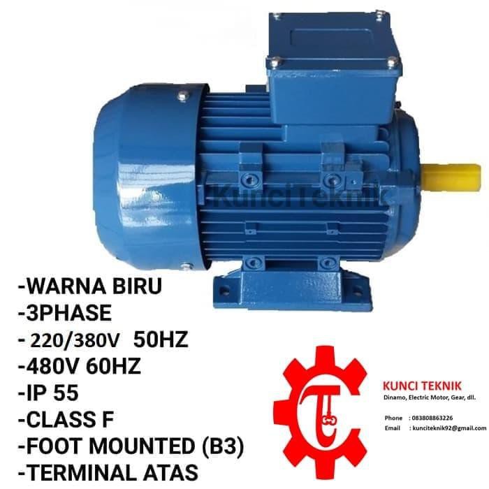 Jual 1 HP 0,75 KW 3 Phase 2 Pole Elektro Motor/dinamo/Motor Induksi B3 | Shopee Indonesia