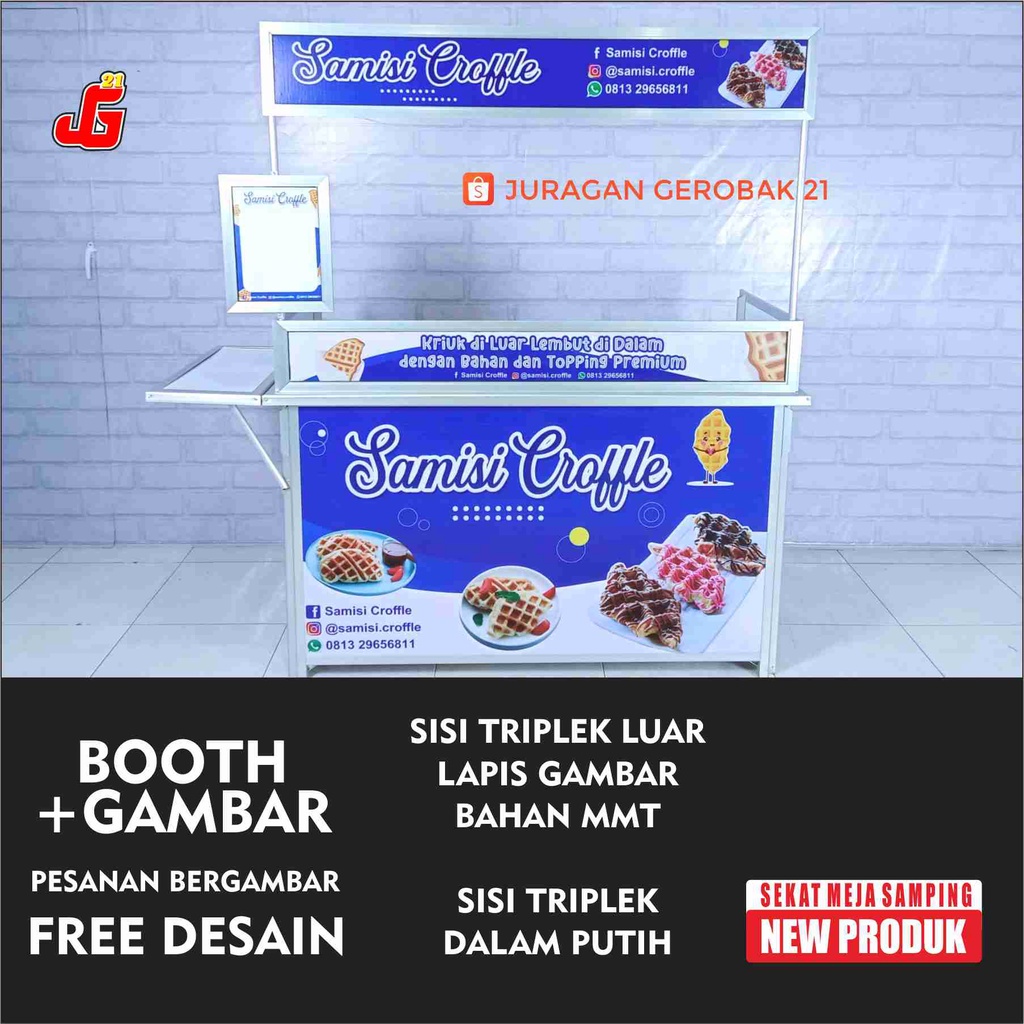 Jual Booth portable Jumbo Sekat Meja Samping Gerobak Lipat Meja Usaha ...