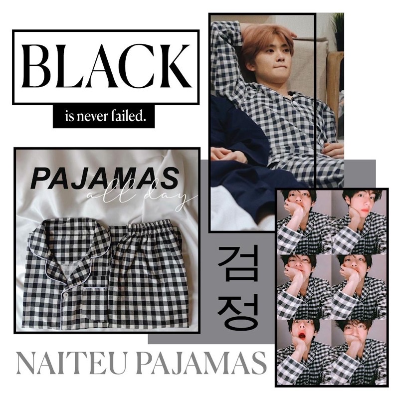 Jual Naiteu Pajamas Piyama Idol KPOP Jaehyun,Kai,V BTS Lengan Pangang ...