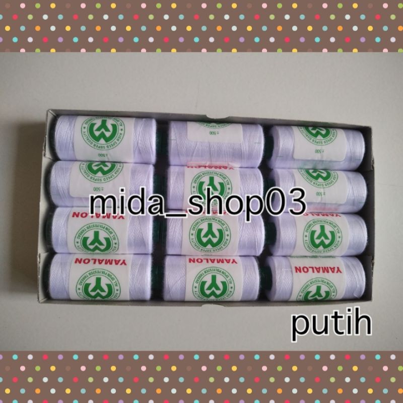 Jual benang putih yamalon / benang jahit putih / benang yamalon putih ...