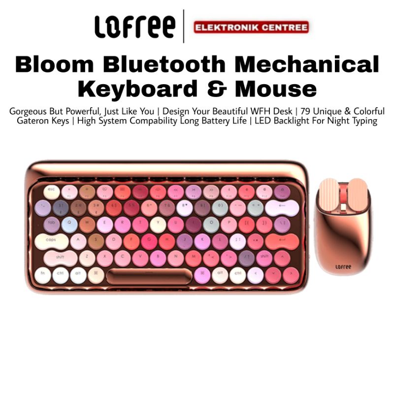 Jual Lofree Keyboard And Mouse Set Bloom Bluetooth Mechanical | Shopee ...