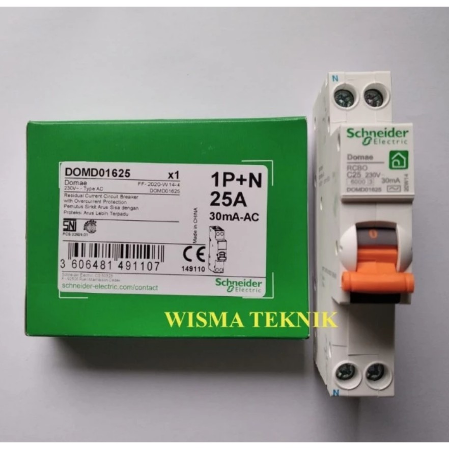 Jual RCBO SCHNEIDER Slim Domae 1P+N (MCB+ELCB) 25A - DOMD01625 | Shopee Indonesia