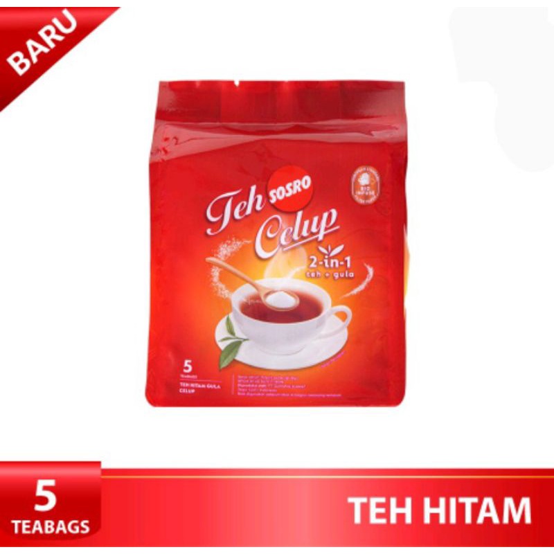Jual Teh Celup Sosro Teh Hitam 15's / 30's / 50's - 2 in 1 Gula ...