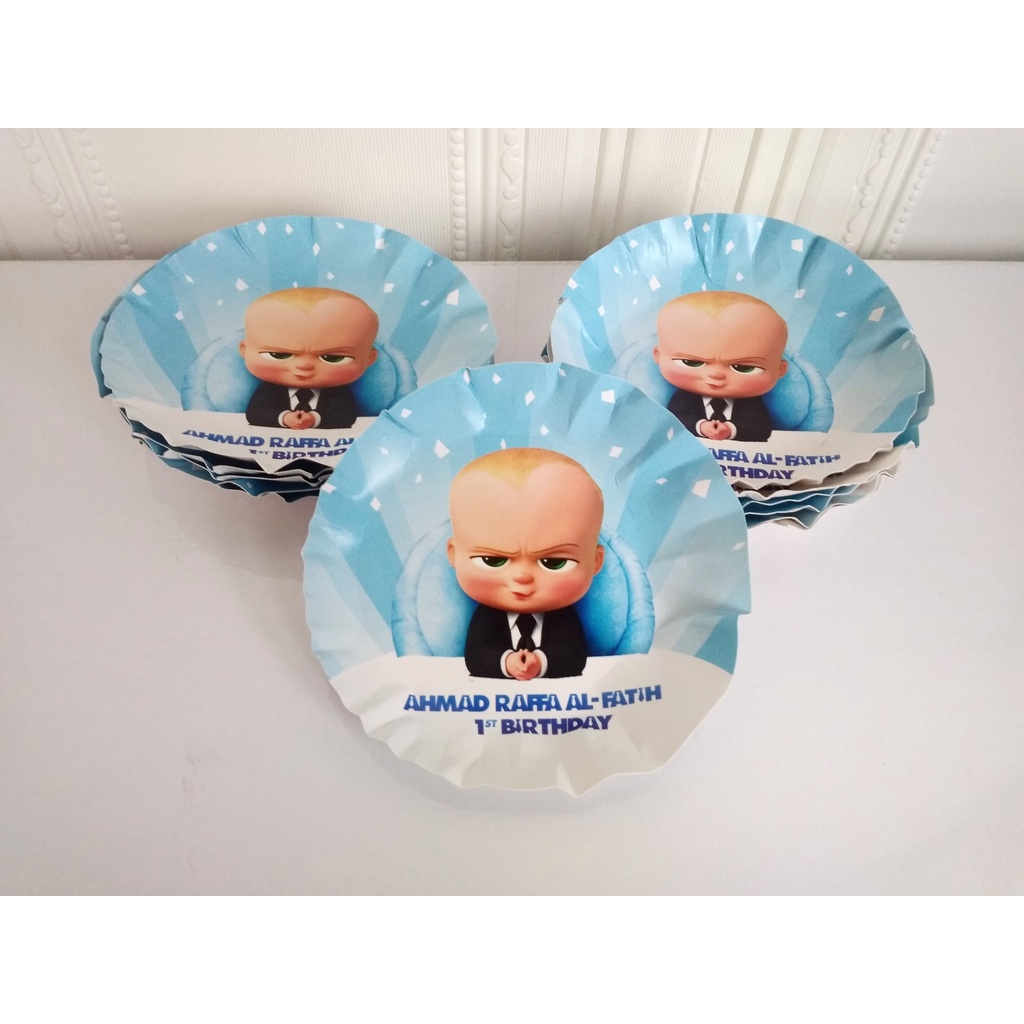Jual piring baby boss / paper plate baby boss / piring kertas custom ...