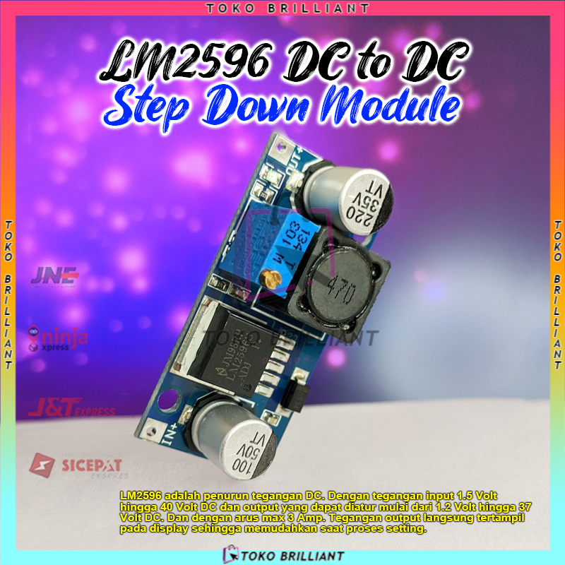 Jual LM2596 LM2596S DC-DC 3-40V ADJUSTABLE STEP DOWN POWER SUPPLY 3A / PENURUN TEGANGAN [cod ...