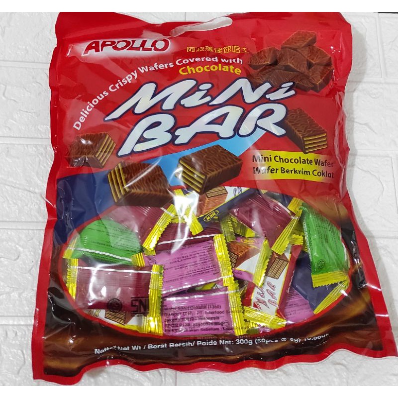 Jual Apollo Mini Bar Chocolate Wafer 50pcs Coklat Wafer Mini Apollo ...