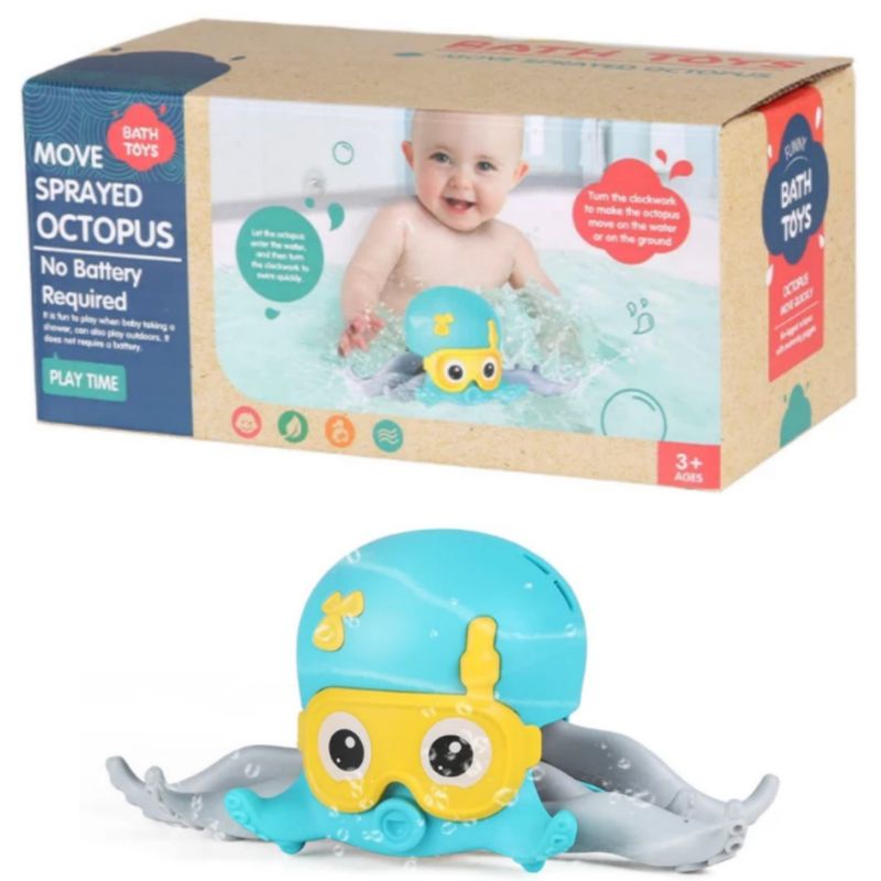 Jual Mainan anak bath toys move sprayed octopus | Shopee Indonesia