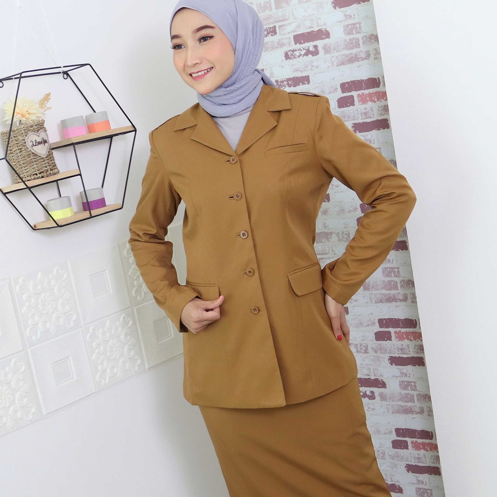 Jual Baju Seragam Dinas Wanita Pemda Muda Set Rok Span Blazer Wanita ...