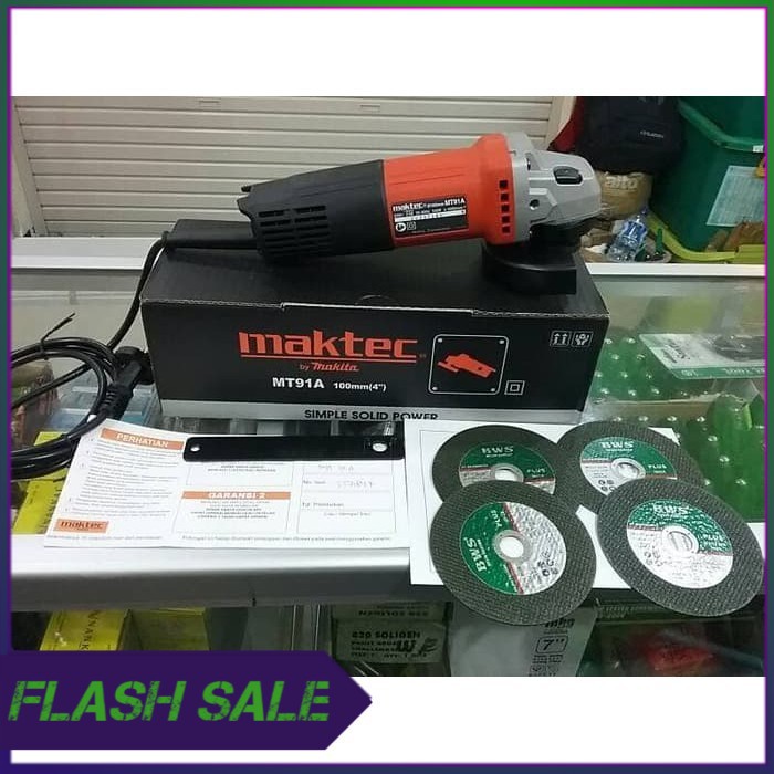 Jual MESIN GERINDA TANGAN MAKTEC MT 91 A 4 ANGLE GRINDER MAKTEC MT91A ...