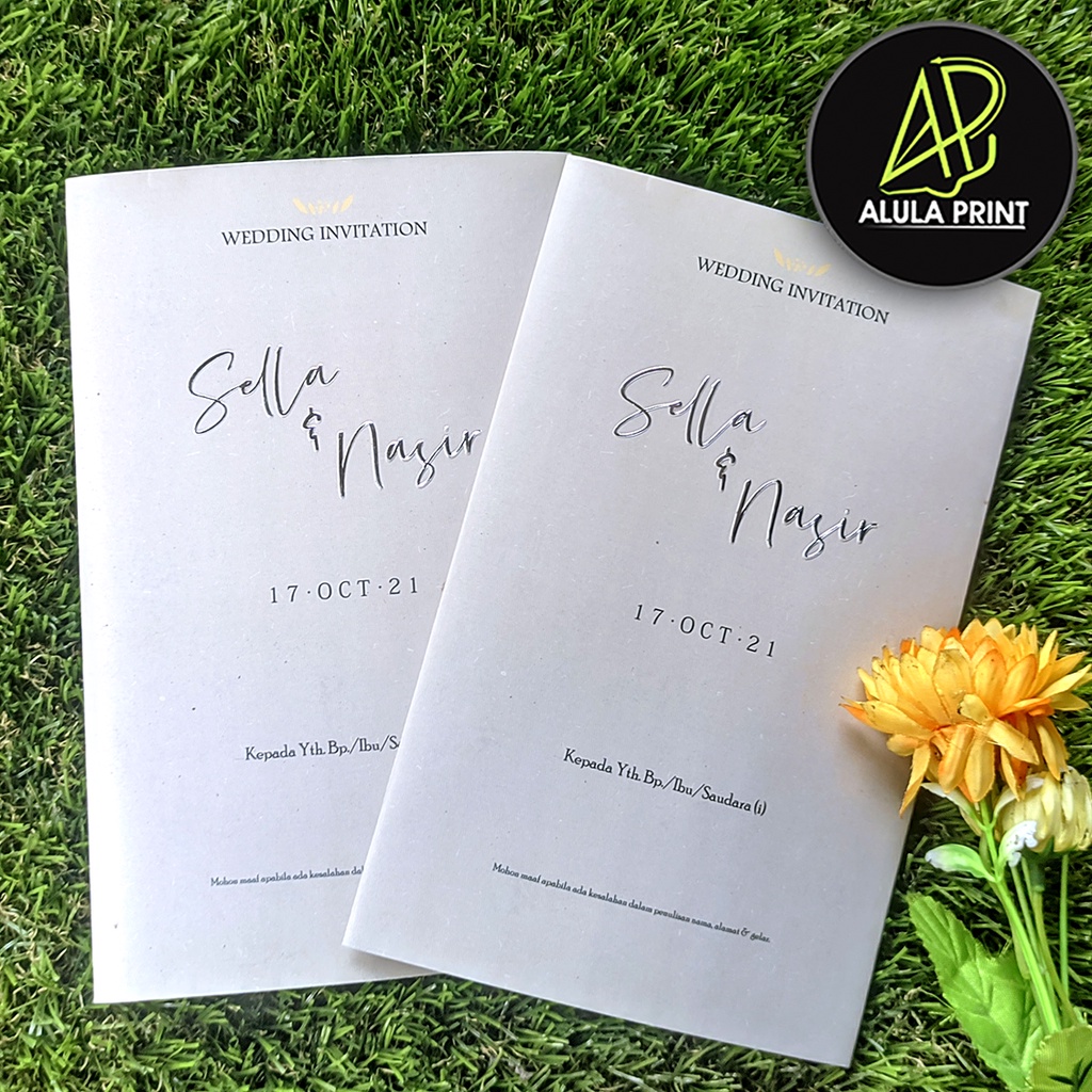 Jual Undangan Foil Emboss Nama Depan, Undangan Pernikahan Estetik ...