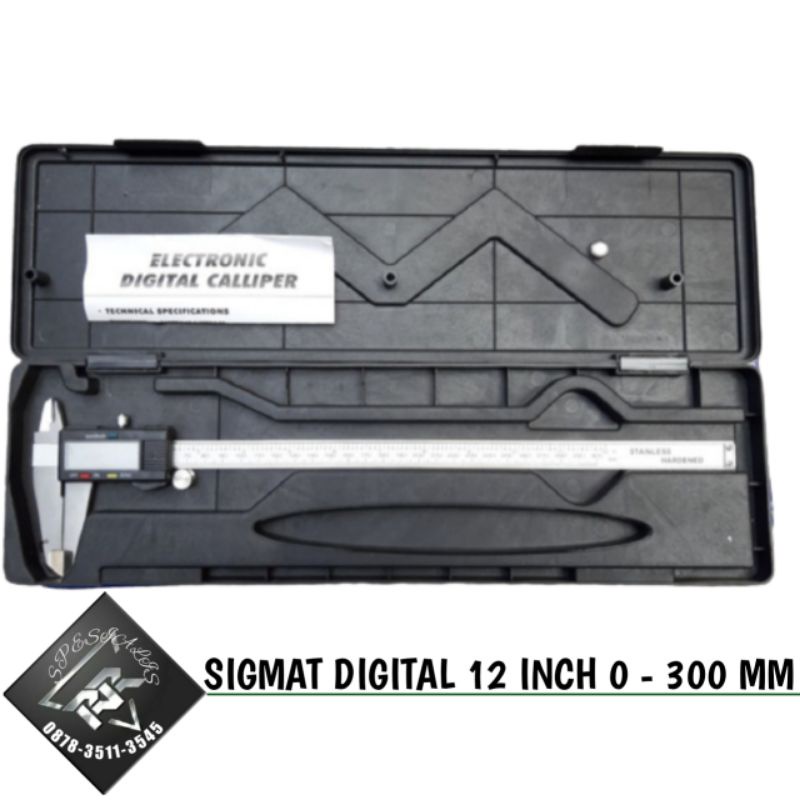 Jual sigmat digital caliper 12 inch 0 - 300 mm sigmat jangkasorong digital skekmat digital alat ...