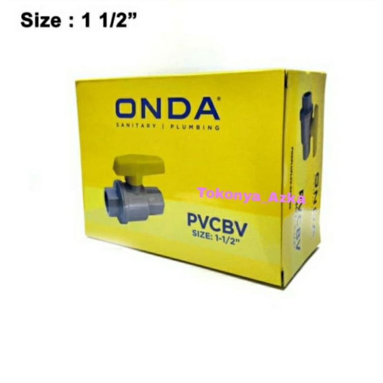Jual Ball Valve PVCBV 1 1/2" ONDA Polos Stop Kran plastik PVC 1 1/2 ...