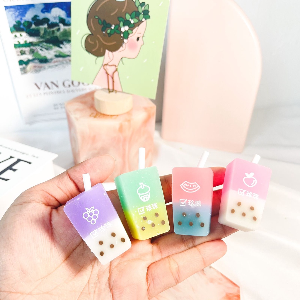 Jual Penghapus Boba karet Minuman Milk tea eraser hapusan karakter lucu ...