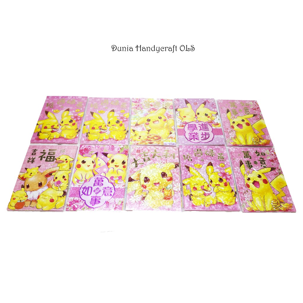 Jual Angpao Pokemon Pink Series Isi 6 Angpao Pikachu Chinese New Year ...