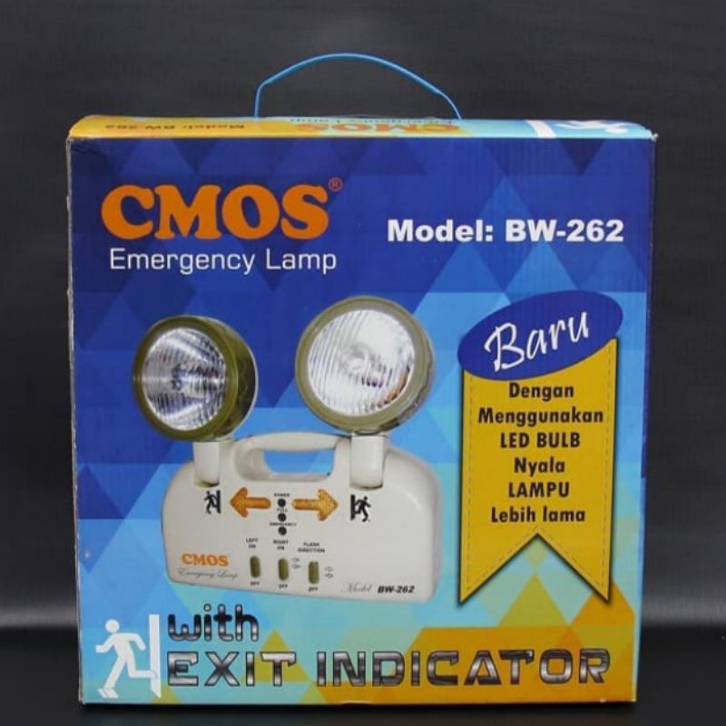 Jual CMOS EMERGENCY LAMP BW 262 WITH EXIT INDICATOR 1BATERAI ORIGINAL ...