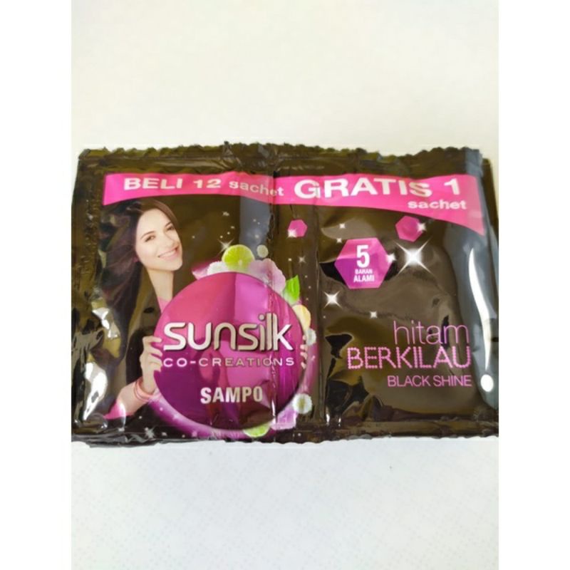 Jual shampoo Sunsilk sachet hitam & kuning 10ml 1 renceng isi 12 sachet ...