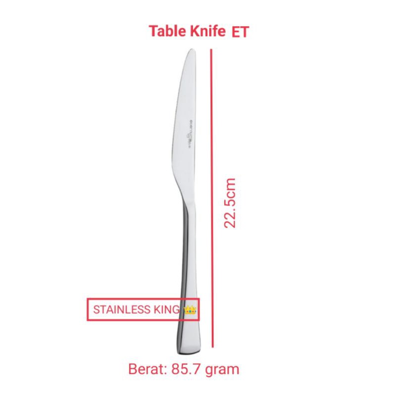Jual Pisau Makan Pisau Dessert Stainless Table knife Dessert Knife ...