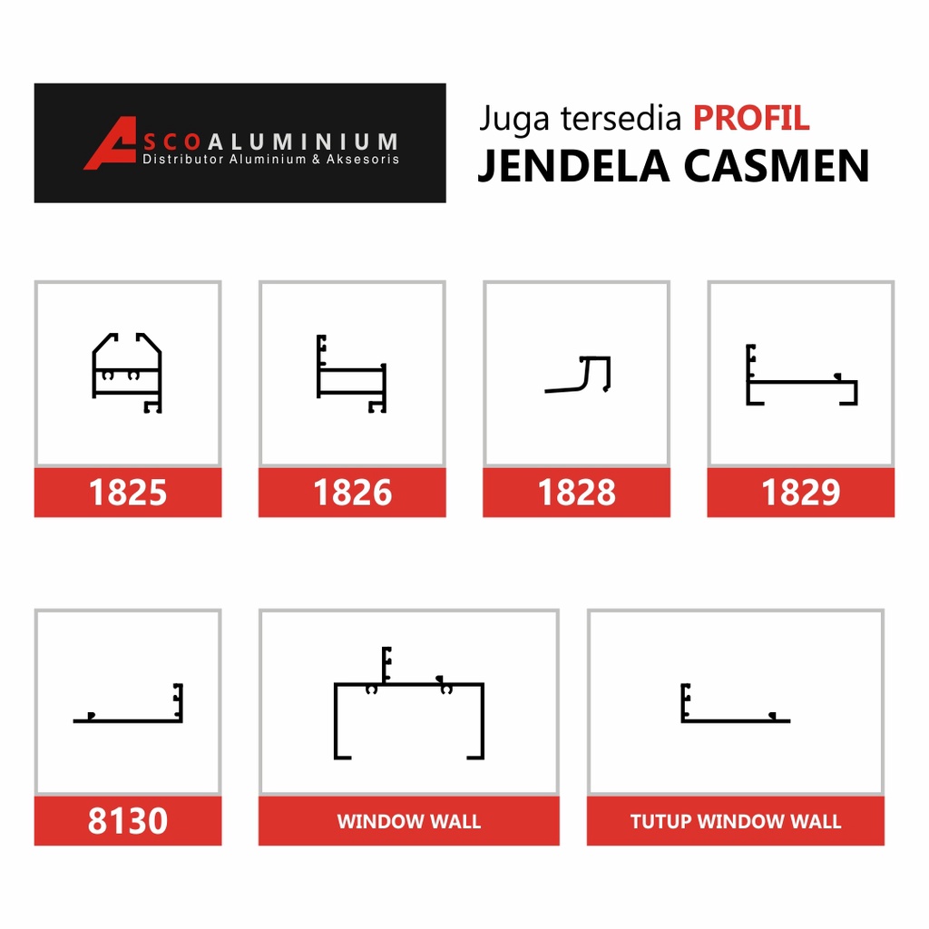 Jual Aluminium Stopper Rata Profile 8130 Jendela Casment dacon | Shopee ...