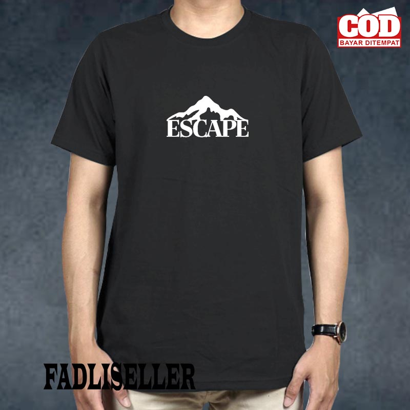 Jual BAJU KAOS PRIA LENGAN PENDEK / BAJU KAOS ESCAPE LOGO DAN TEXT ... Jual BAJU KAOS PRIA LENGAN PENDEK / BAJU KAOS ESCAPE LOGO DAN TEXT ...